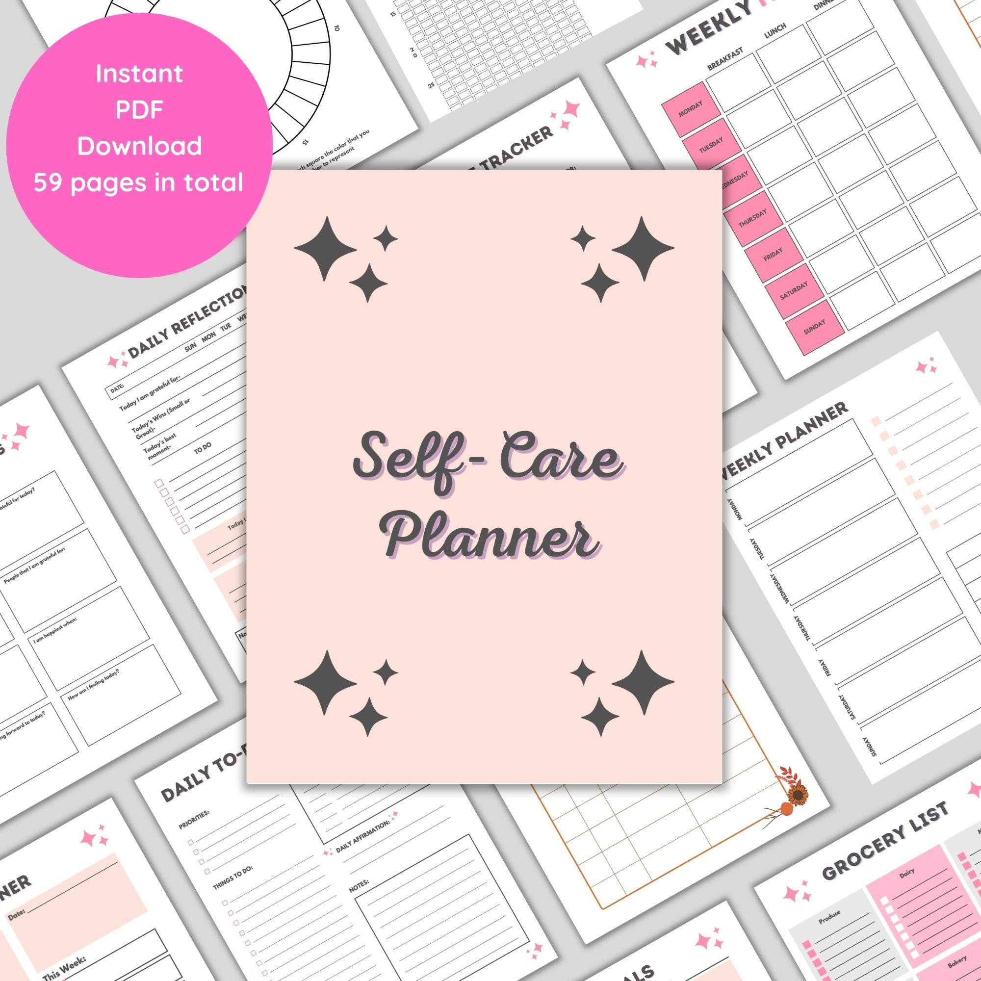 Self-care Planner Printable Self-love Journal Mental Health Worksheet ...
