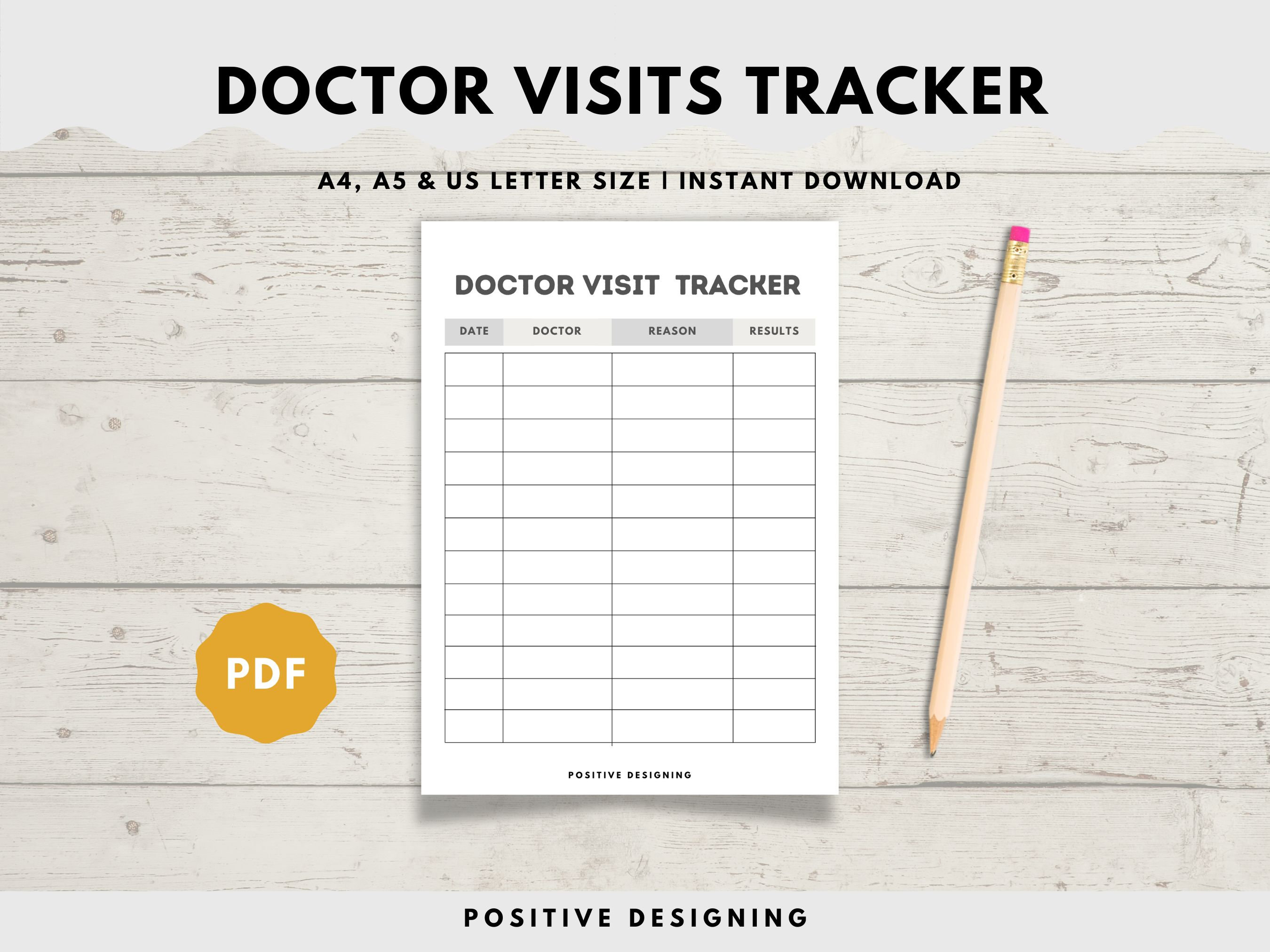 Doctors Visits Tracker Printable, Doctors Appointments Log, Medical ...