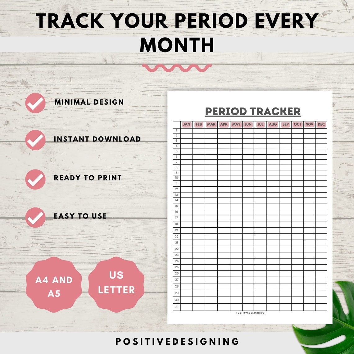 Period Tracker Printable Planner Menstrual Tracker Menstrual Log ...