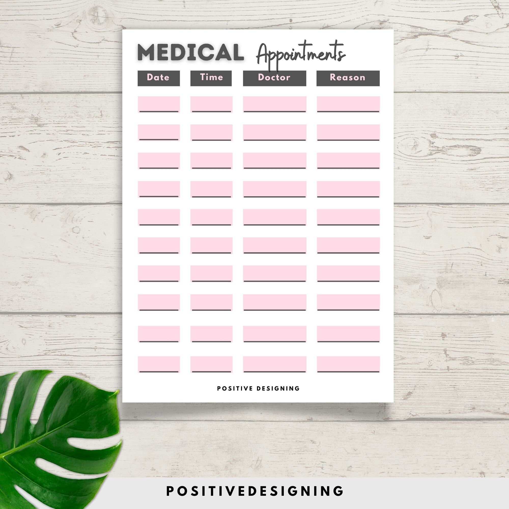 Doctor Visits Tracker, Doctor Tracker, Doctor Planner, Medical ...