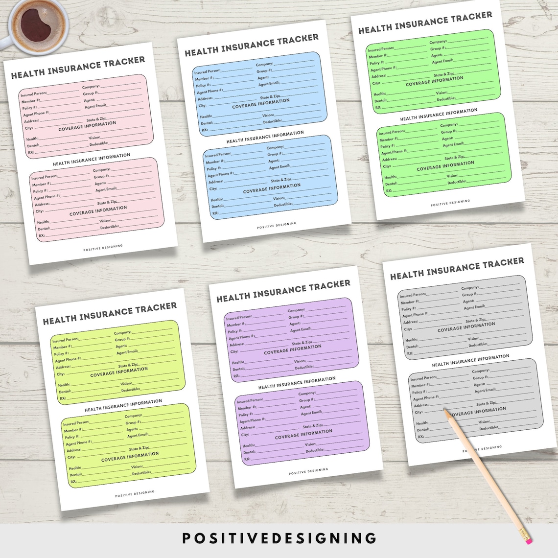 Insurance Tracker Printable, Insurance Tracking Template, Insurance ...