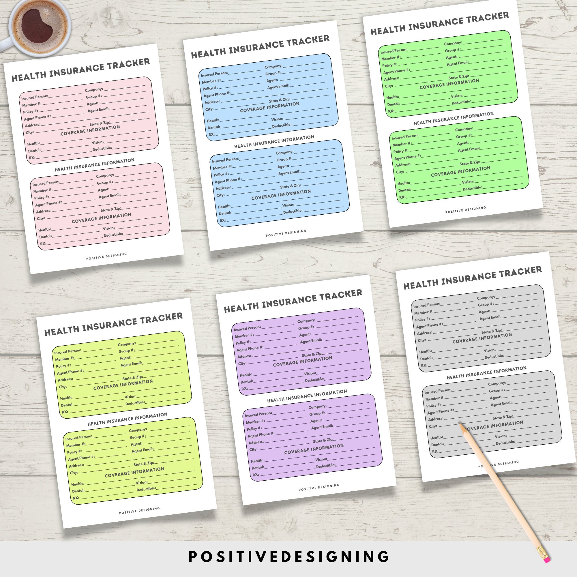 Insurance Tracker Printable, Insurance Tracking Template, Insurance ...