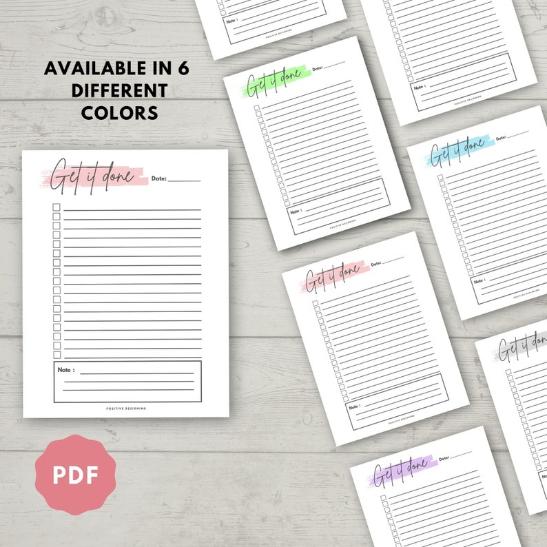 Get It Done, Printable to Do List Template, Task List, Daily to Do List ...