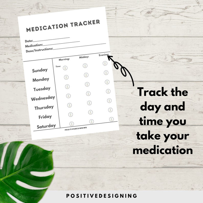 Daily Medication Tracker, Printable Medication Log, Daily Medication ...