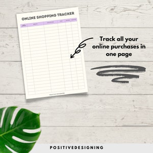 Online Shopping Tracker Printable, Order Tracker, Online Purchases Log ...