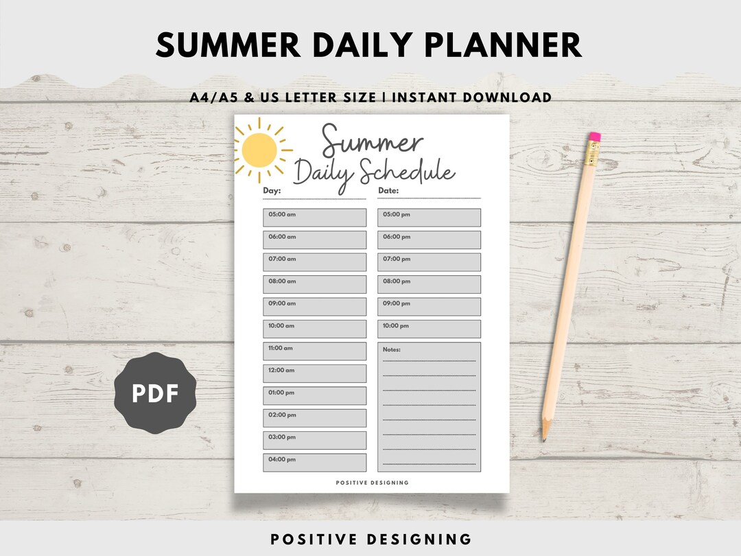 Hourly Planner Printable, Daily to Do List, Undated Daily Planner PDF ...