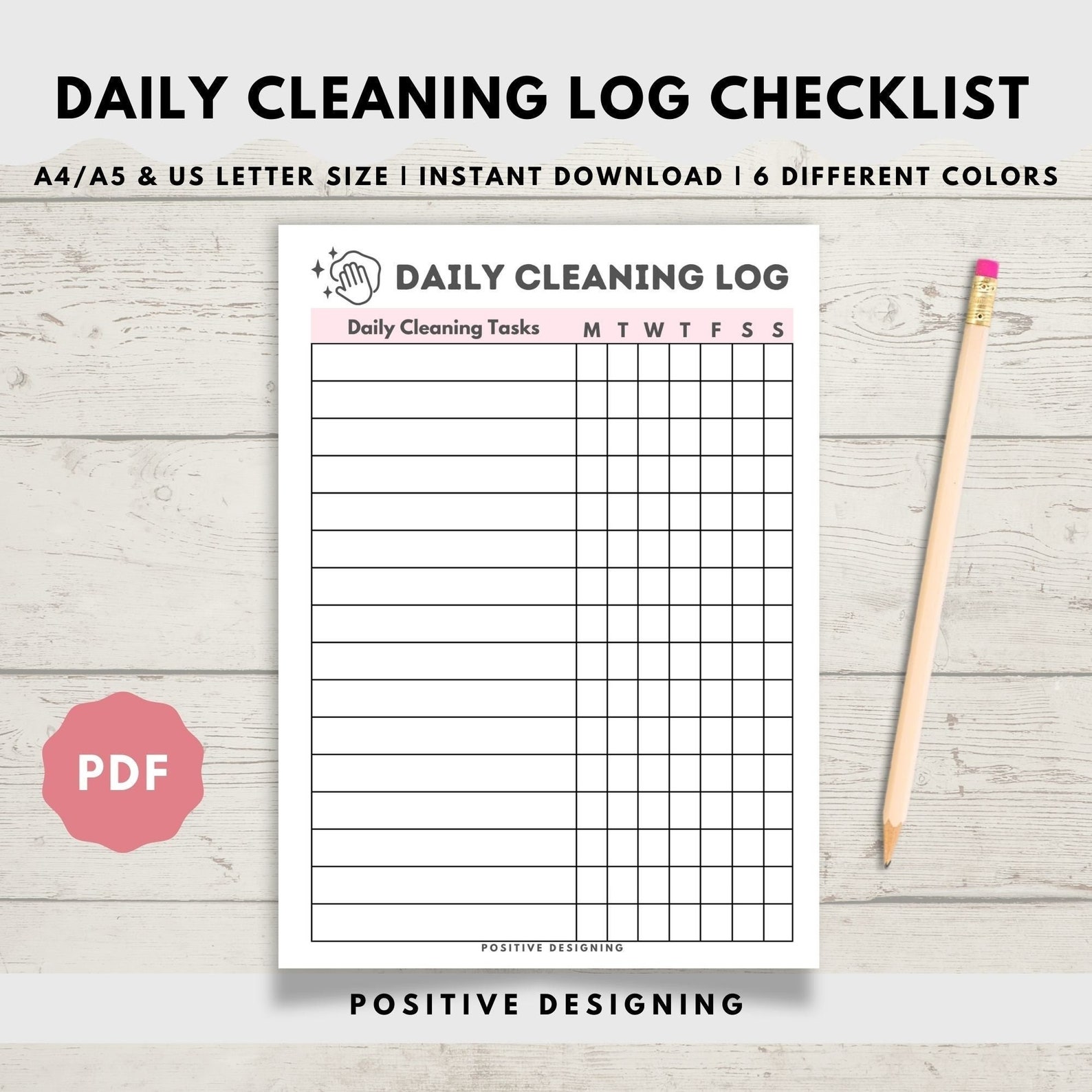 Printable Cleaning Checklist Daily Cleaning List Cleaner - Etsy
