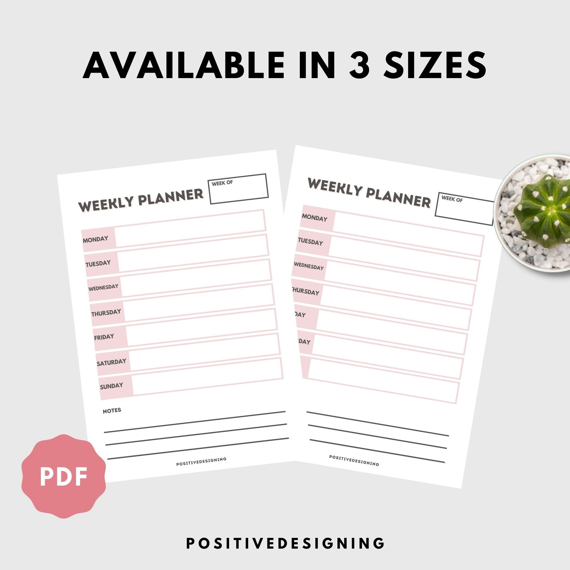Weekly Planner Printable to Do List Minimal Weekly Schedule - Etsy