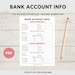 Bank Account Information Tracker Printable, Bank Account Log, Bank ...