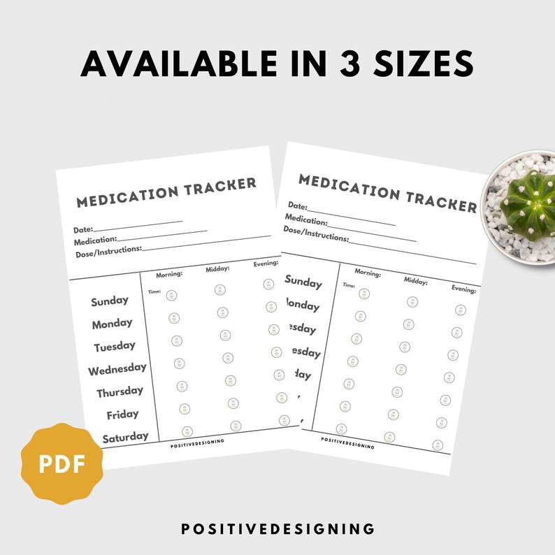 Daily Medication Tracker, Printable Medication Log, Daily Medication ...