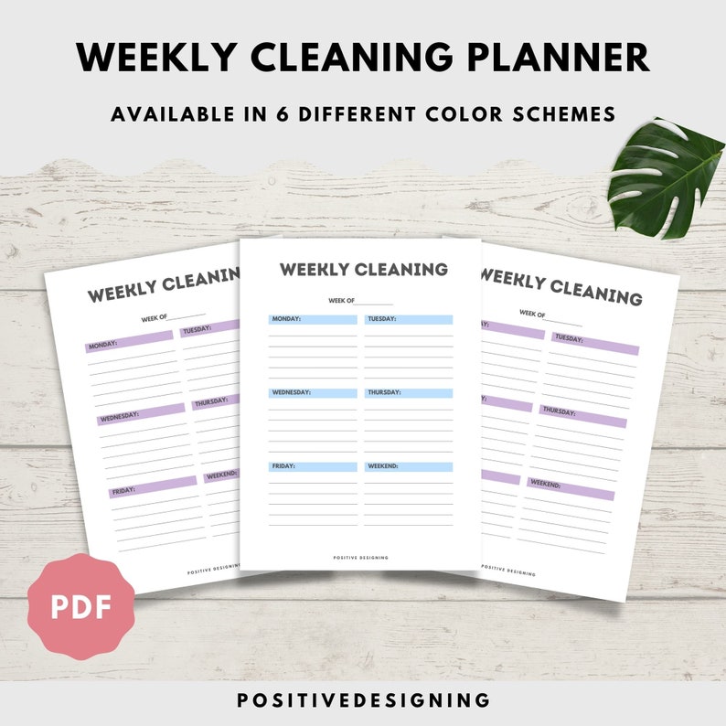 Weekly Cleaning Schedule, Cleaning Checklist, Cleaning to Do List ...