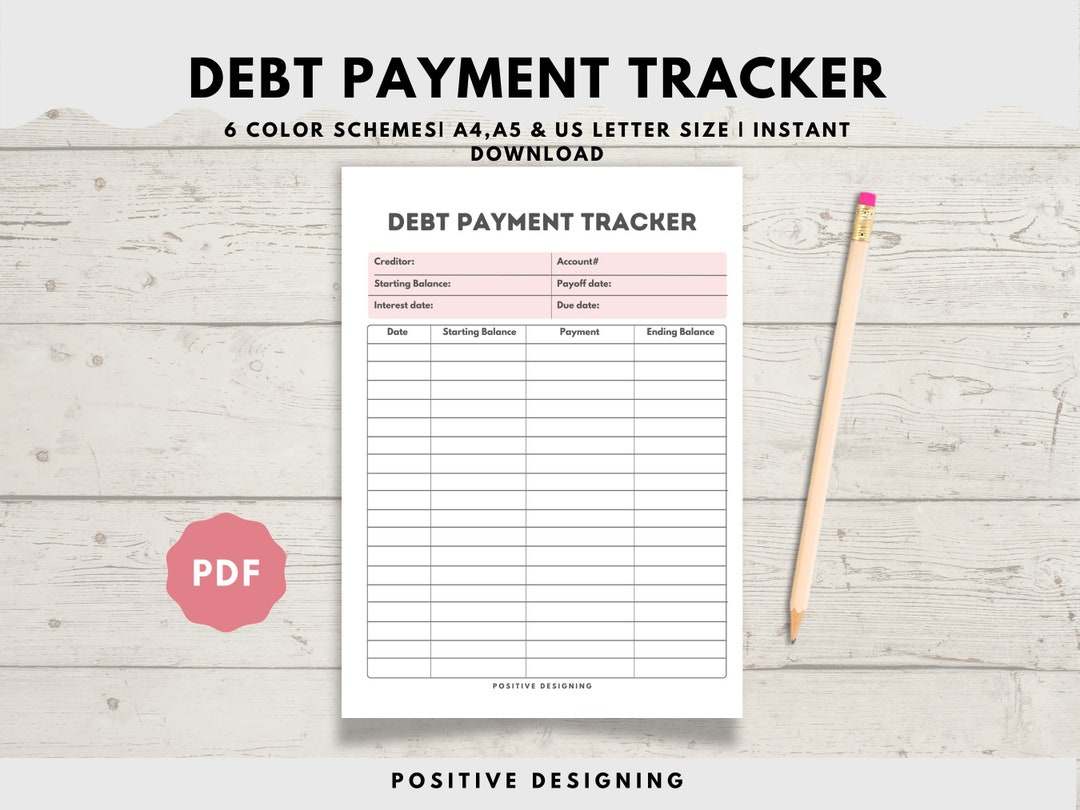 Debt Payment Tracker Printable , Debt Tracker Printable, Debt Snowball ...