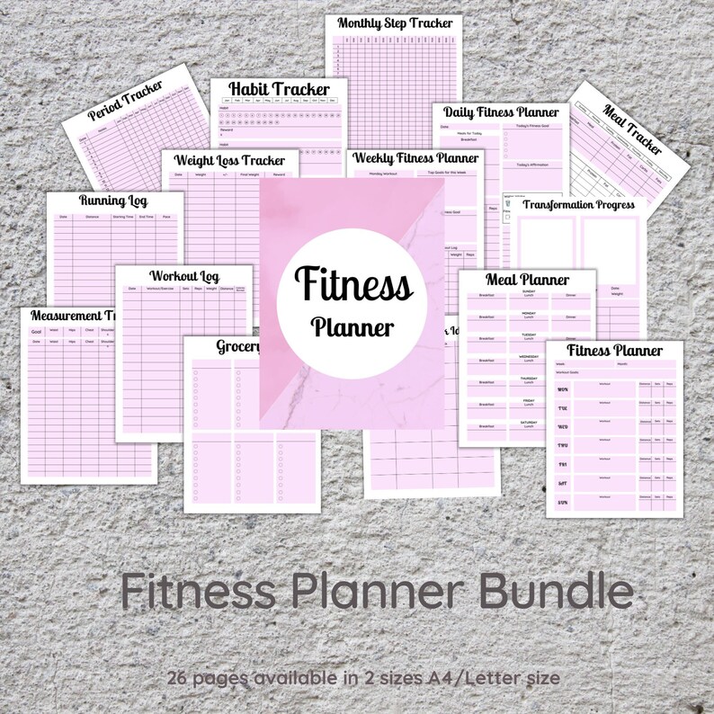 Fitness Tracker Planner Printable Health Planner Fitness - Etsy