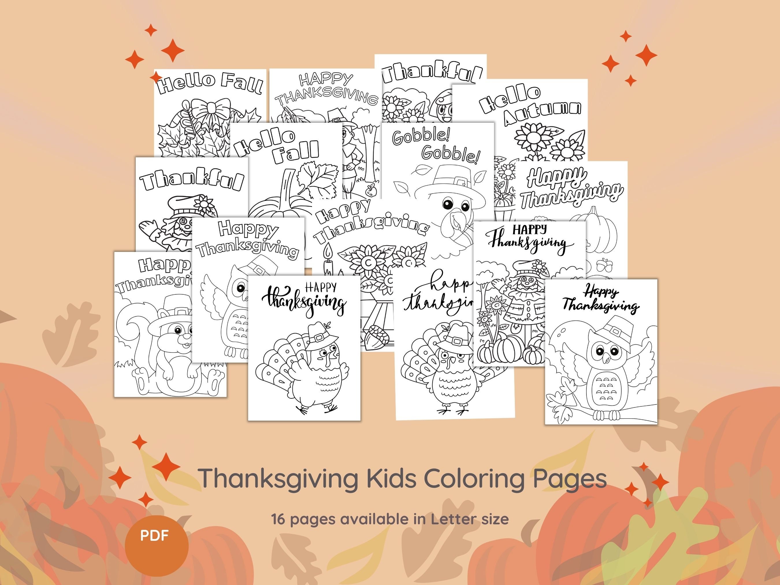 Fall Coloring Pages, Fall PDF, Fall Coloring Printables, Thanksgiving ...
