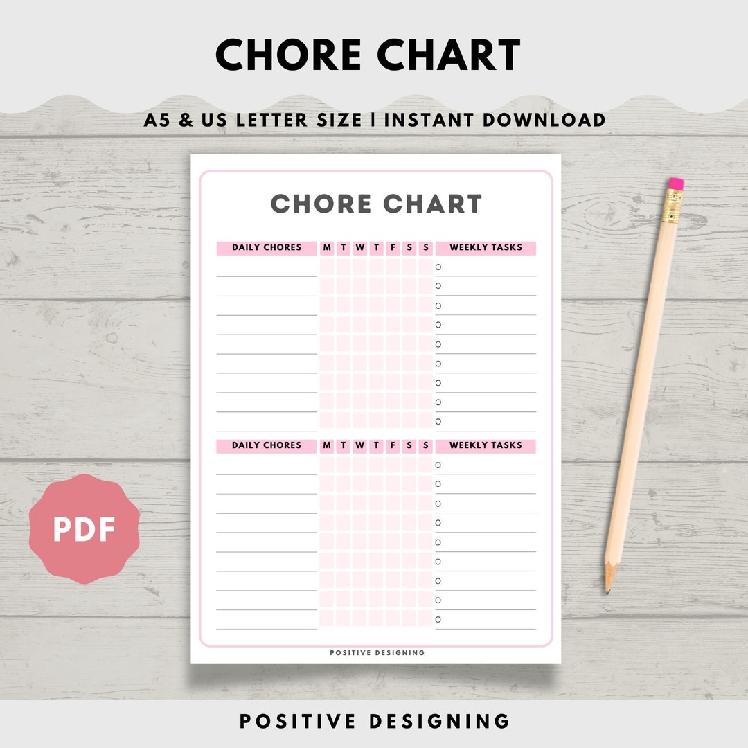Chore List | Chore Chart for Kids | Chore Chart Printable | Weekly ...