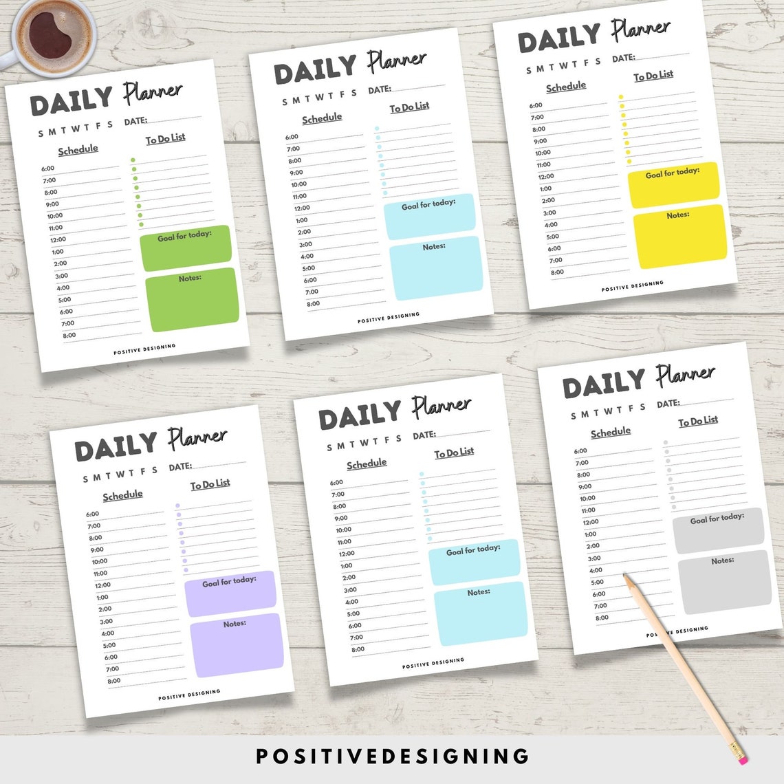 Daily Planner Printable, Daily Printable Inserts, Time Blocking ...