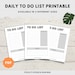 Daily to Do List Printable, Instant Download, Minimal Productivity ...