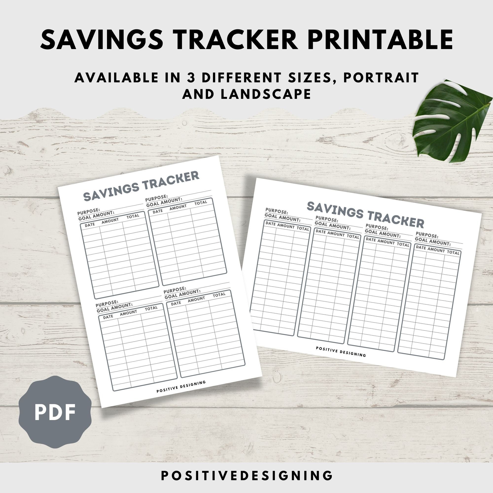 Savings Account Sheet Printable, Personal Savings Tracker, Financial ...