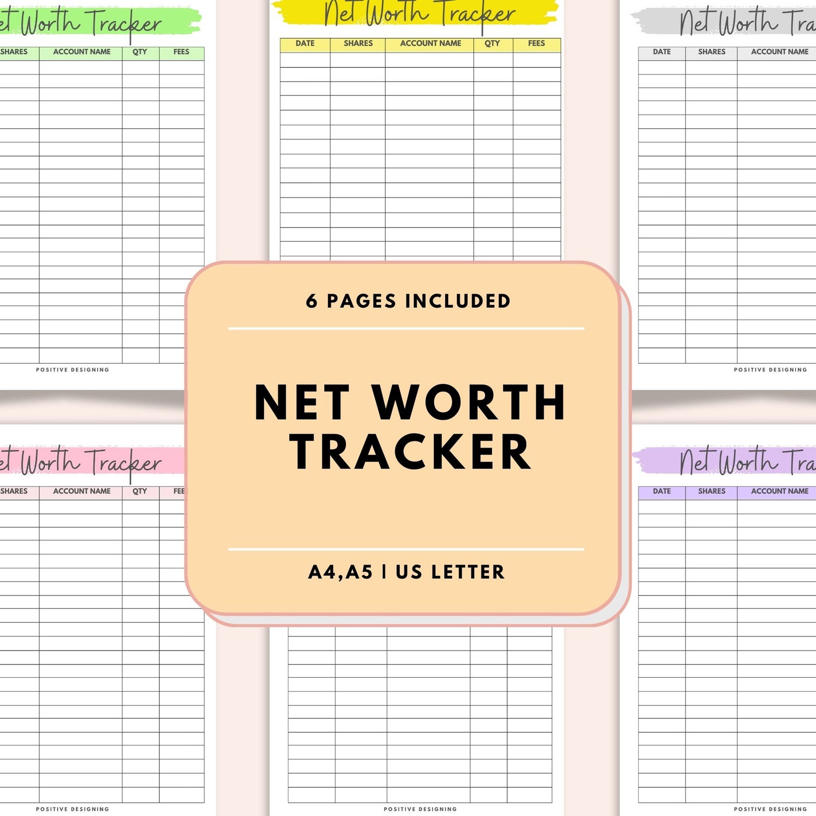 Net Worth Tracker Printable, Financial Balance Sheet (PDF Download) - Etsy