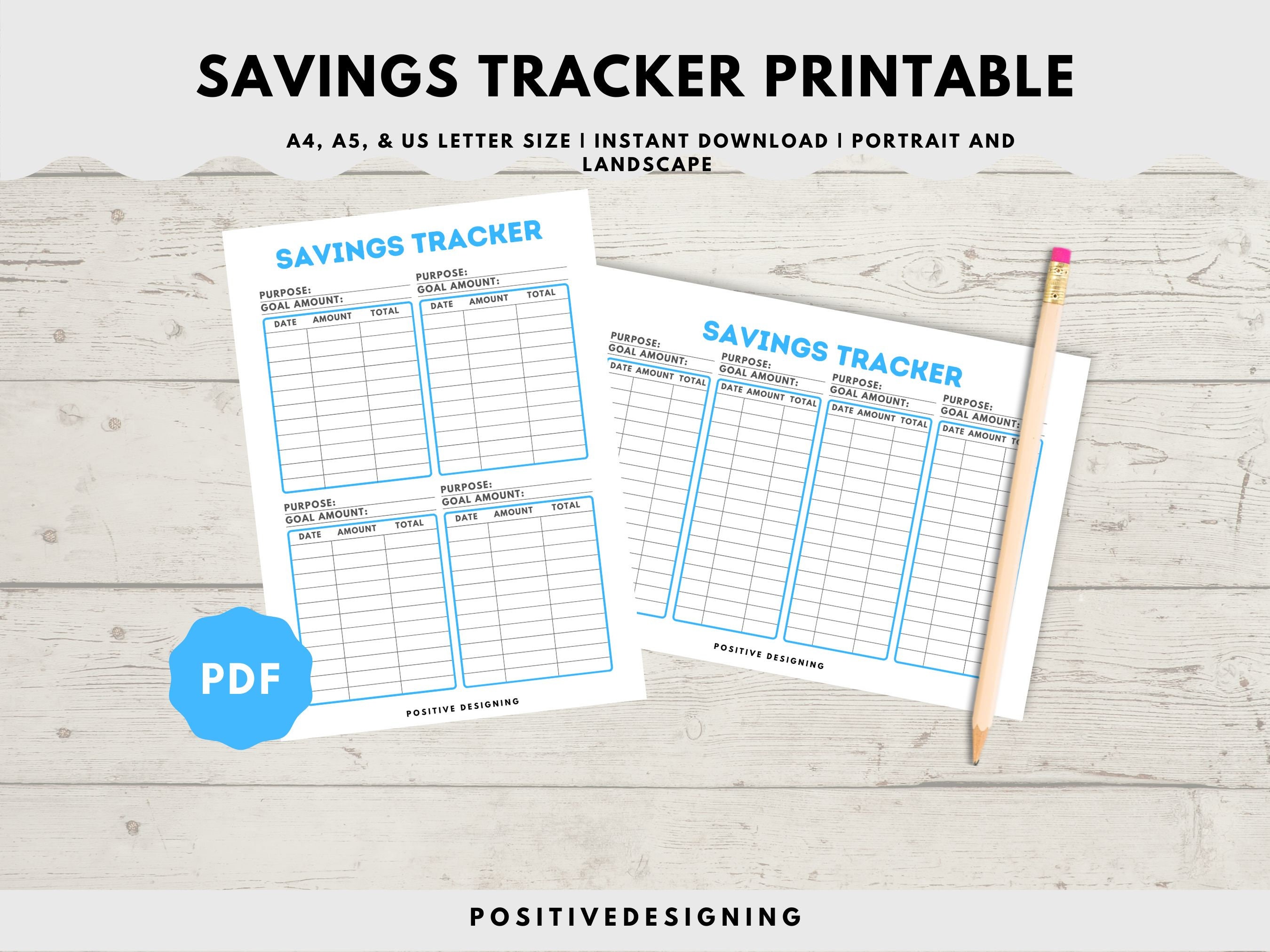 Savings Account Sheet Printable, Personal Savings Tracker, Financial ...