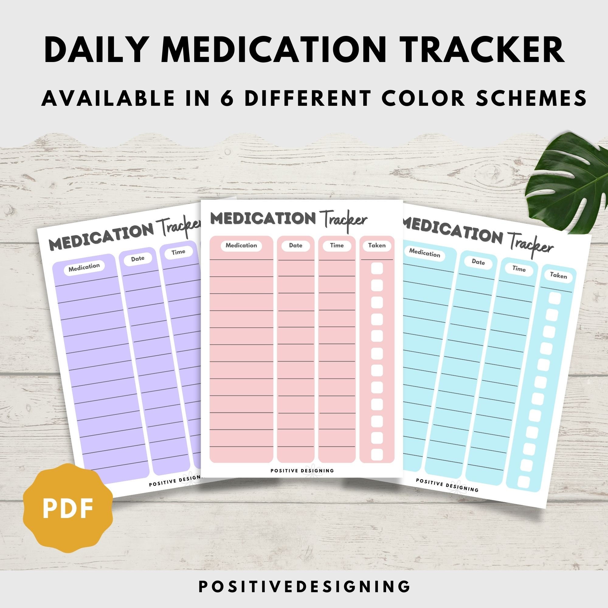 Daily Medication Tracker, Printable Medication Log, Daily Medication ...