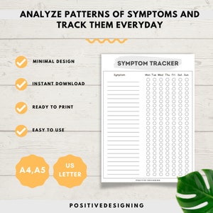 Personalized Symptom Tracker Printable, Chronic Illness Tracker ...