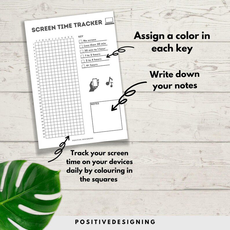 Screen Time Tracker Printable - Yearly Screen Time Tracker - Monthly ...