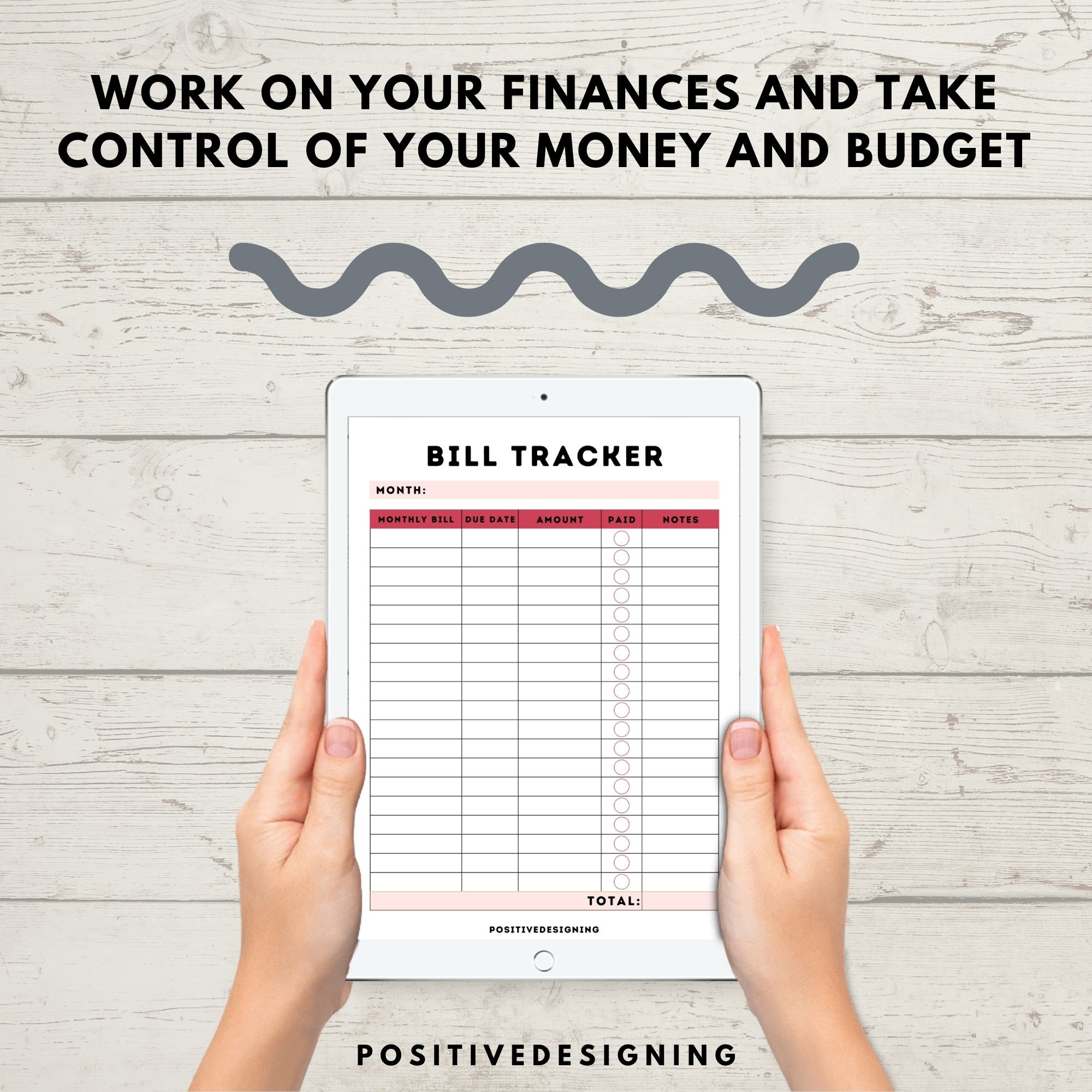 Monthly Bill Tracker, Monthly Bill Log, Digital Planner, Bill Planner ...