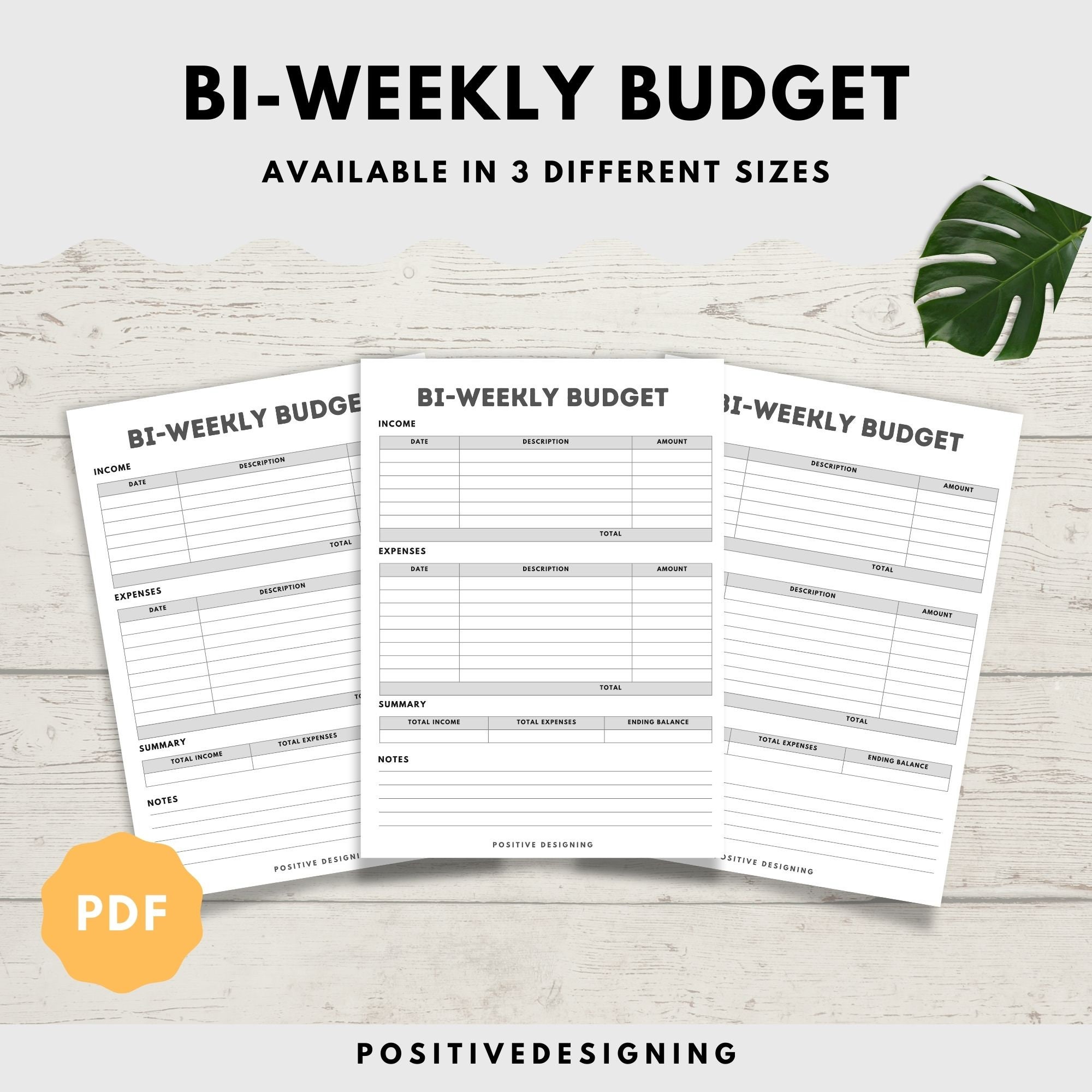 Bi-weekly Budget Planner Printable, Budget Template PDF, Budget by ...