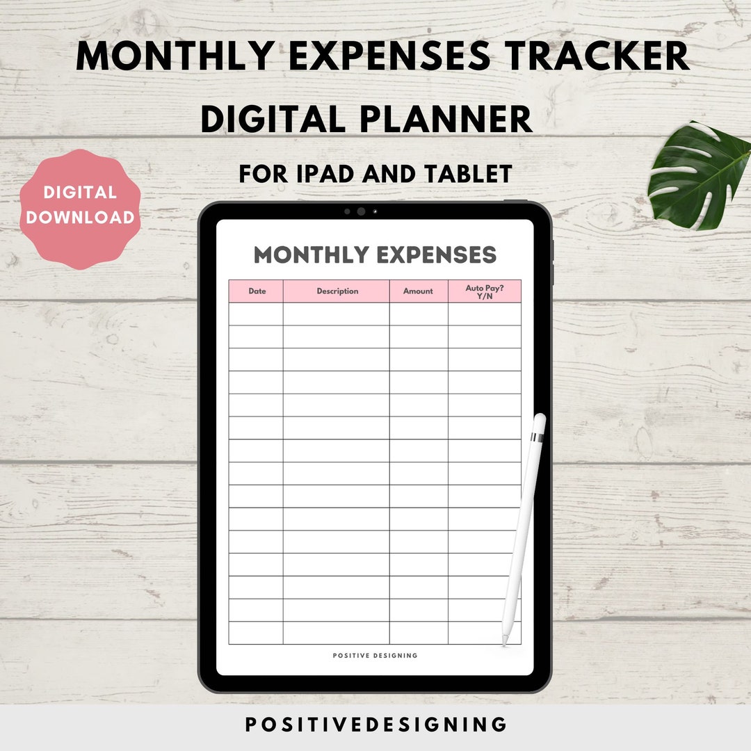 Budget Planner Digital | Monthly Expenses Log | Monthly Budget ...