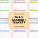 Email Account Tracker Printable, Email Saving Sheet, Password Tracker ...