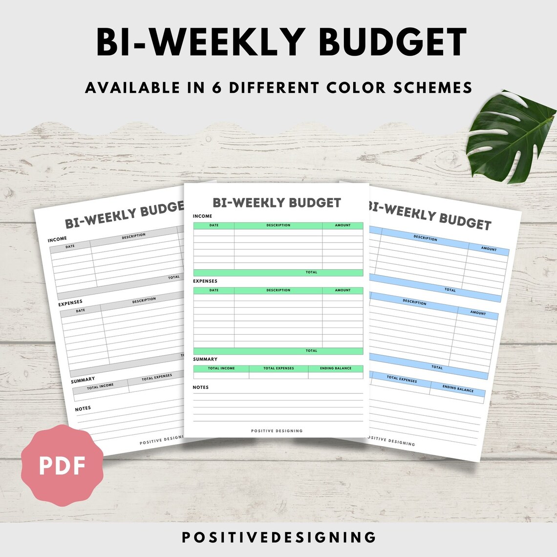 Bi-weekly Budget Planner Printable, Budget Template PDF, Budget by ...