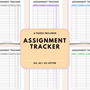 Assignment Planner, Assignment Tracker, Table Assignments, Homework ...