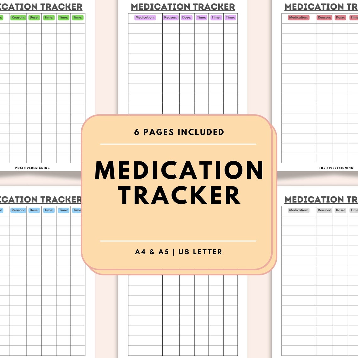 Daily Medication Tracker, Printable Medication Log, Daily Medication ...