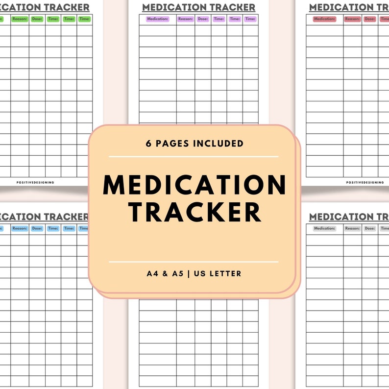 Daily Medication Tracker, Printable Medication Log, Daily Medication ...