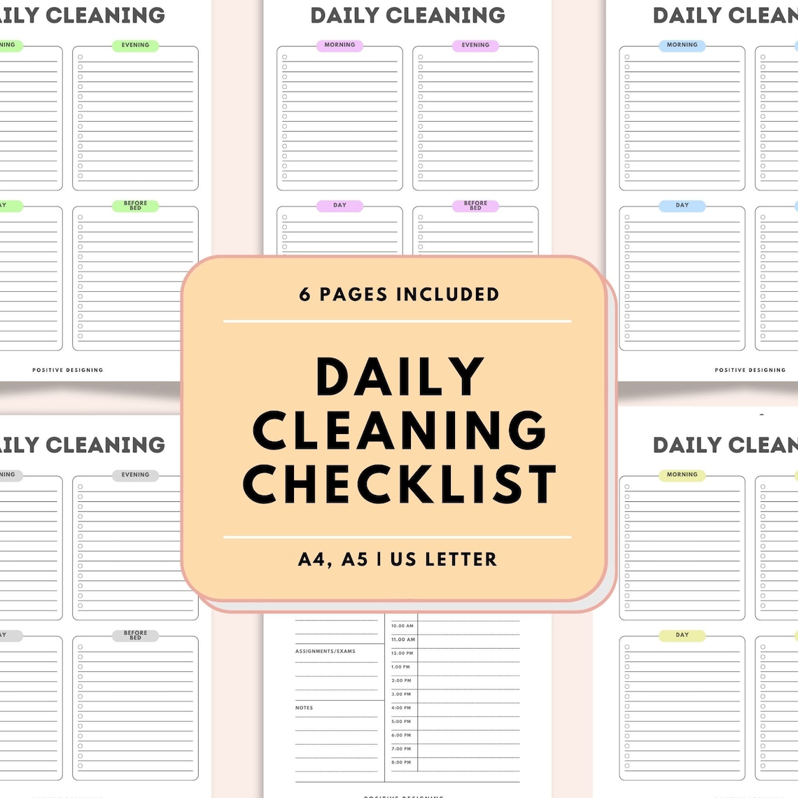 Printable Daily Cleaning Checklist, Declutter Tracker, Cleaner Planner ...