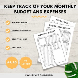 Monthly Budget Planner Printable Financial Journal Monthly Budget Sheet ...