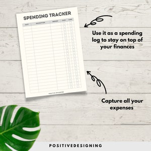 Spending Tracker Printable, Expense Tracker, Budget Template, Financial ...