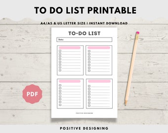 Minimal to Do List Printable PDF, Simple Tasks List Template ...