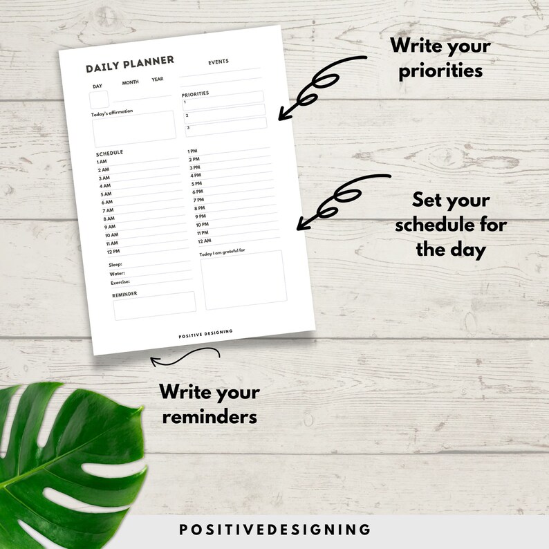 Instant Download Printable Daily Planner Meal Planner to Do List ...