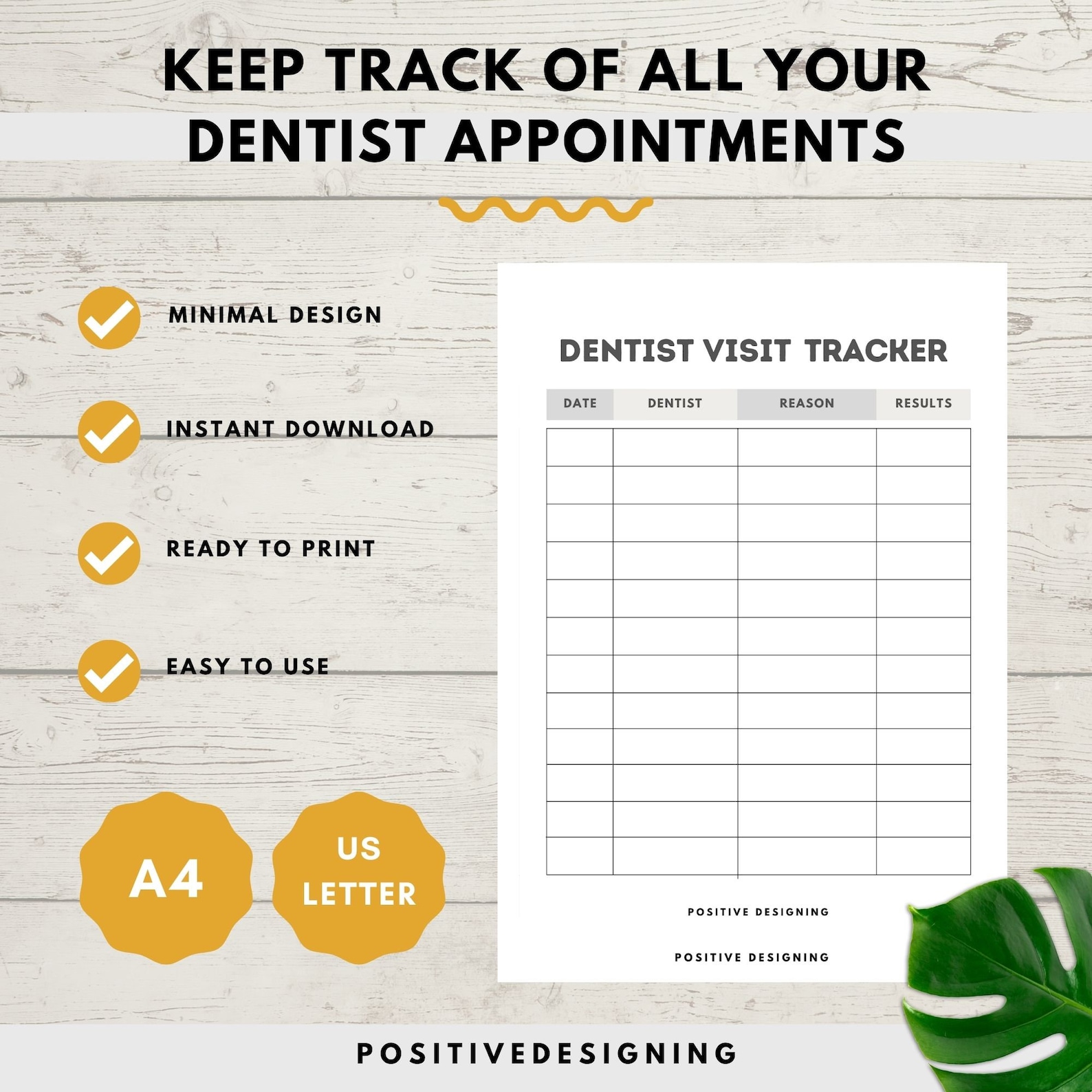 Dental Health Log, Dental Care Log, Dentist Checkup Log, Dental Care ...