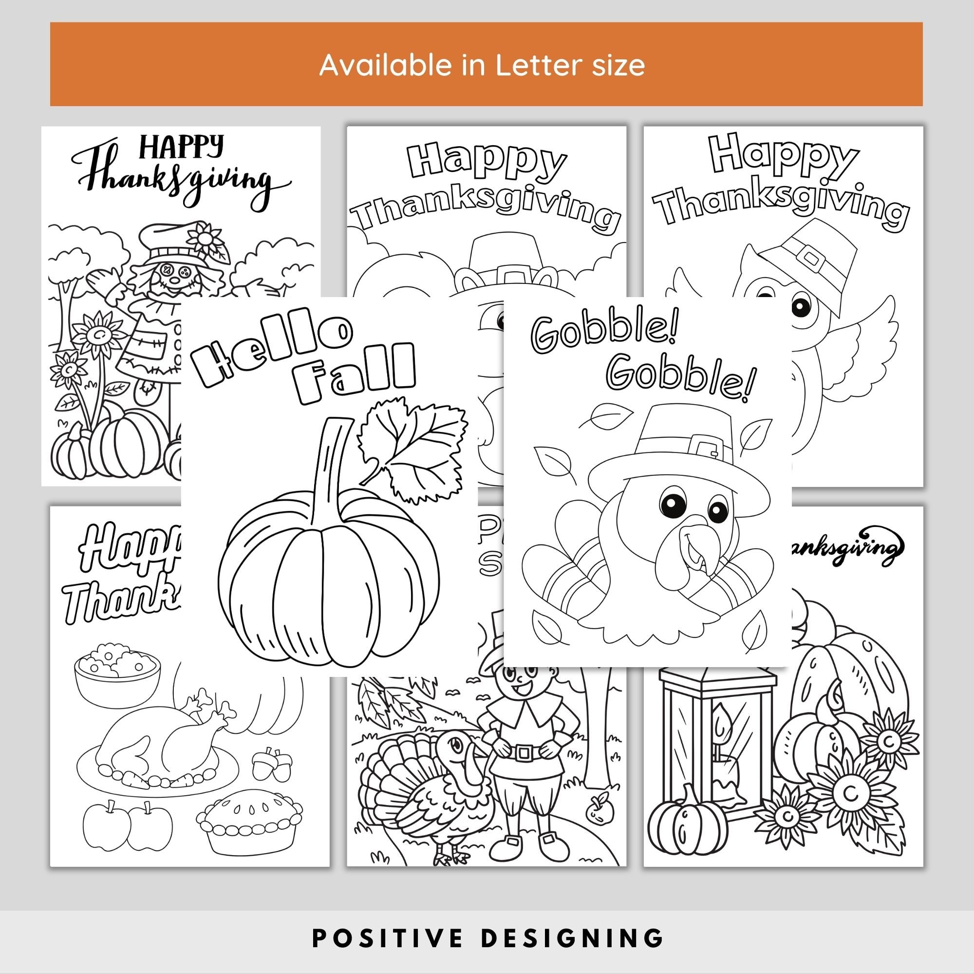 Fall Coloring Pages, Fall PDF, Fall Coloring Printables, Thanksgiving ...