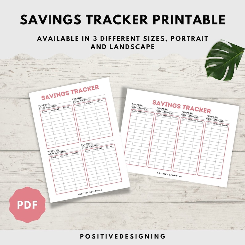Savings Account Sheet Printable, Personal Savings Tracker, Financial ...