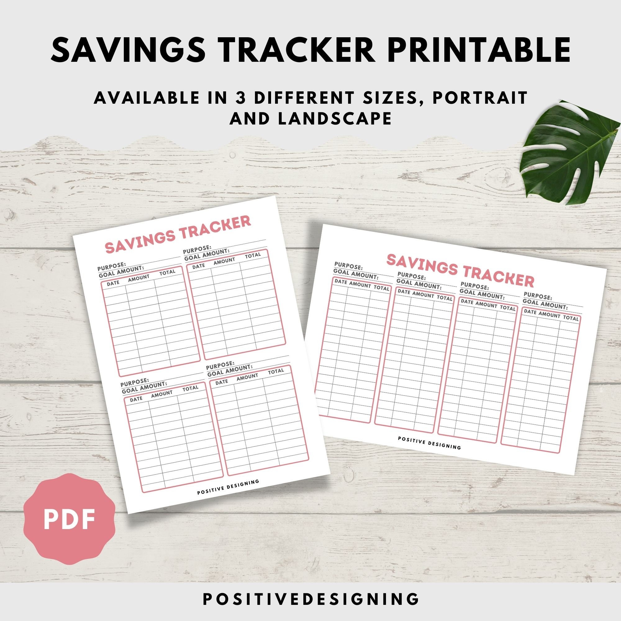 Savings Account Sheet Printable, Personal Savings Tracker, Financial ...