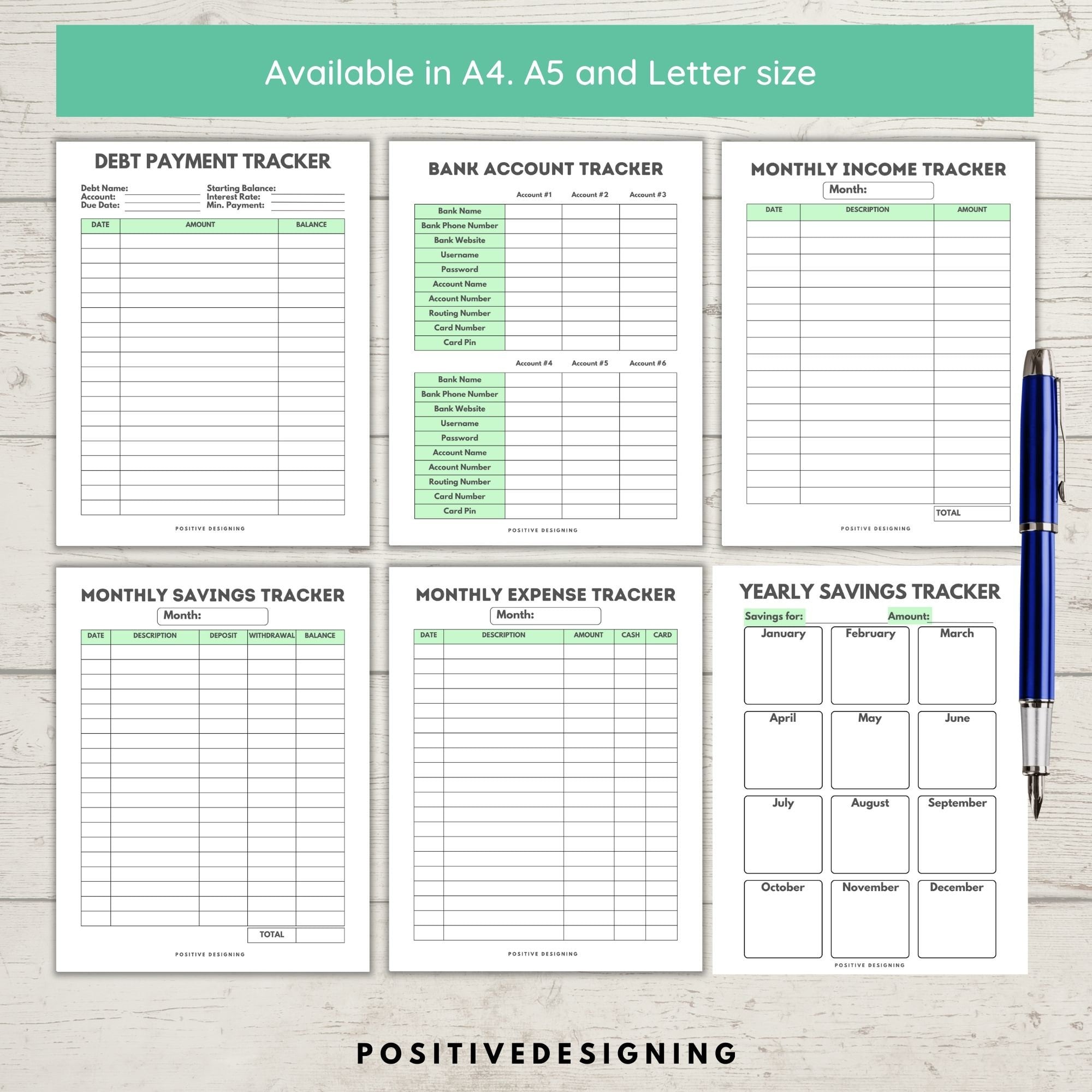 Finance Planner Bundle Budget Planner Templates Financial - Etsy
