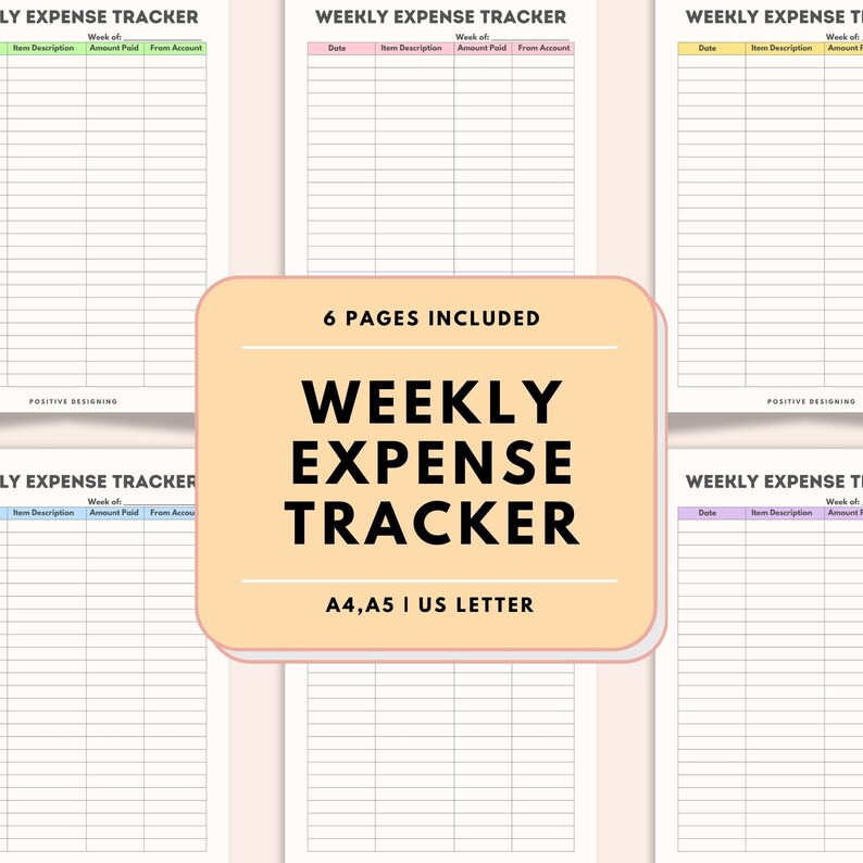 Weekly Expenses Tracker Printable, Spending Tracker, Budget Planner ...