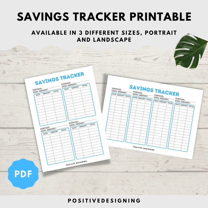 Savings Account Sheet Printable, Personal Savings Tracker, Financial ...