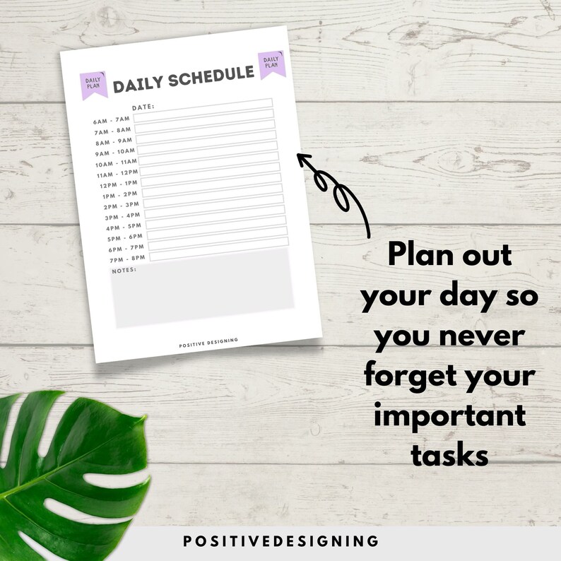Daily Schedule | Daily Planner Printable | Daily Routine | Schedule ...