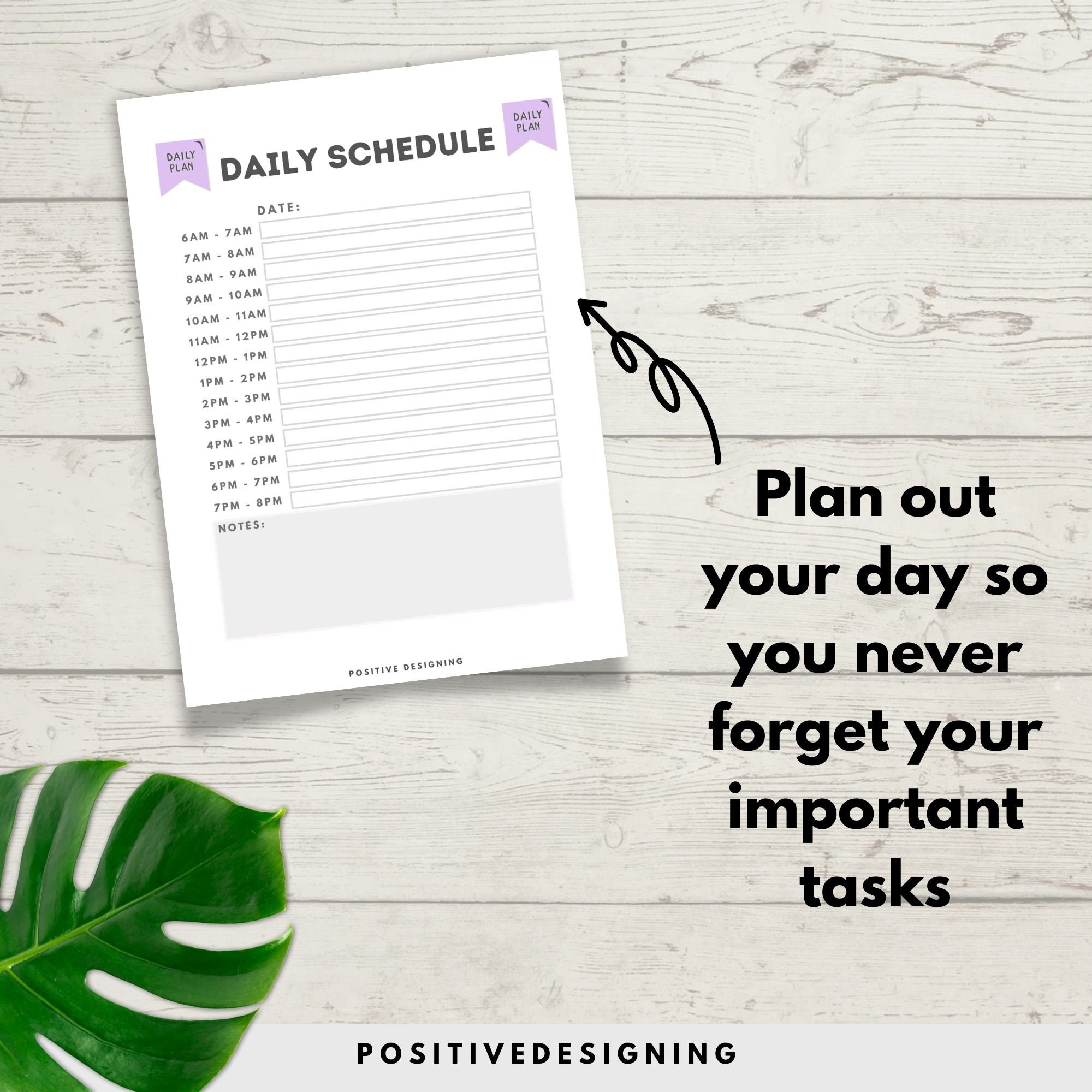 Daily Schedule Daily Planner Printable Daily Routine Schedule Template ...