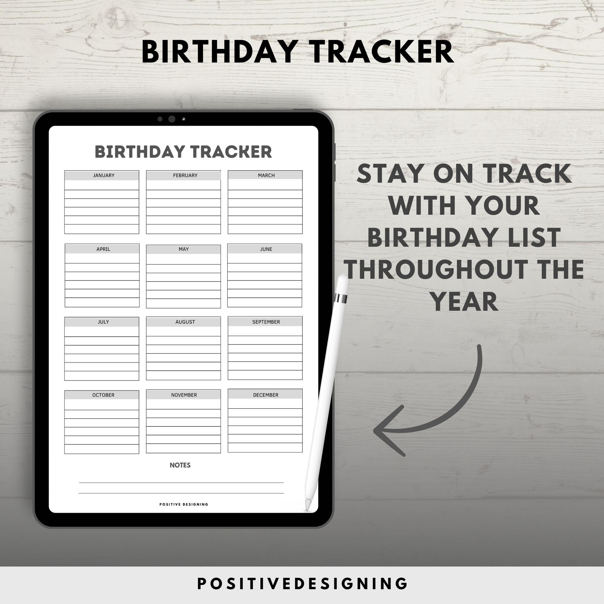 Instant Download | Birthday Reminder | Birthday Planner Printable ...